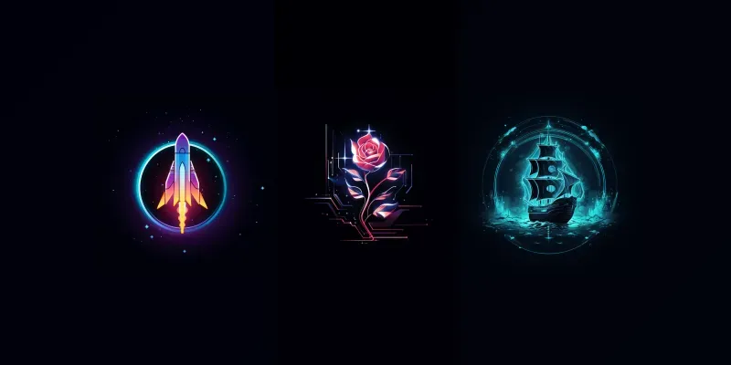 Computer Graphics Emblem Logo Icons Midjourney Prompt | PromptBase