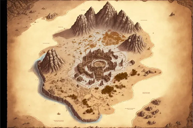Detailed Fantasy Maps Midjourney Prompt | PromptBase