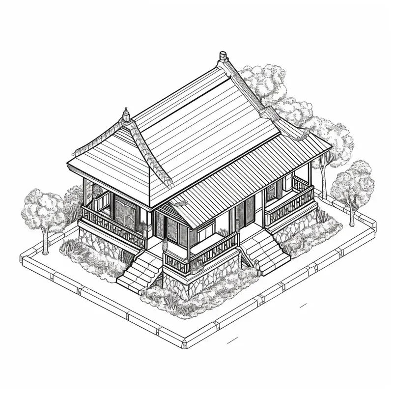 Isometric Line Art Midjourney Prompt | PromptBase