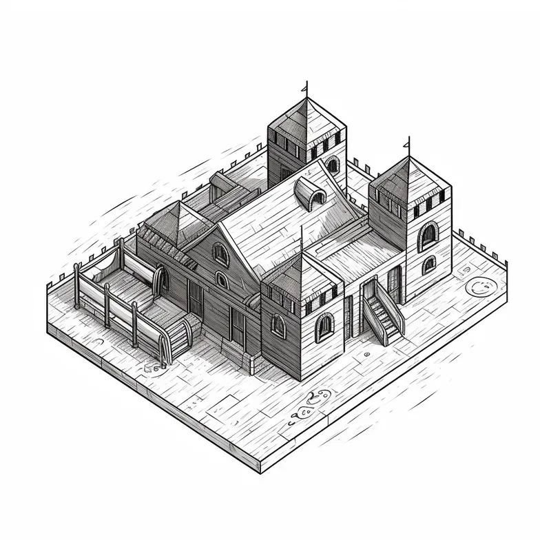 Isometric Line Art Midjourney Prompt | PromptBase
