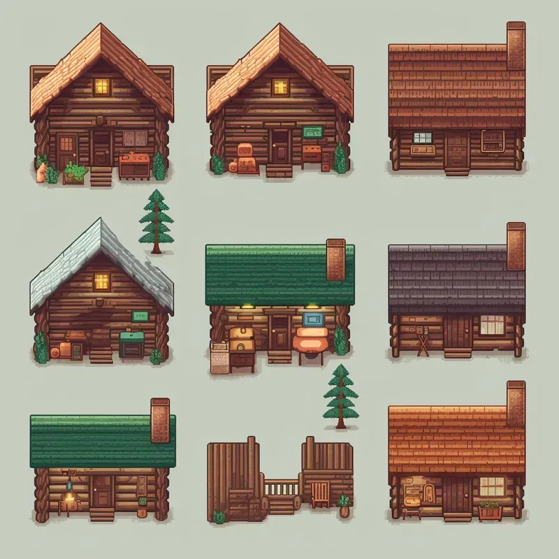 Retro Pixel Asset Sets Midjourney Prompt | PromptBase