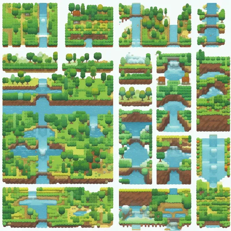 Retro Pixel Asset Sets Midjourney Prompt | PromptBase