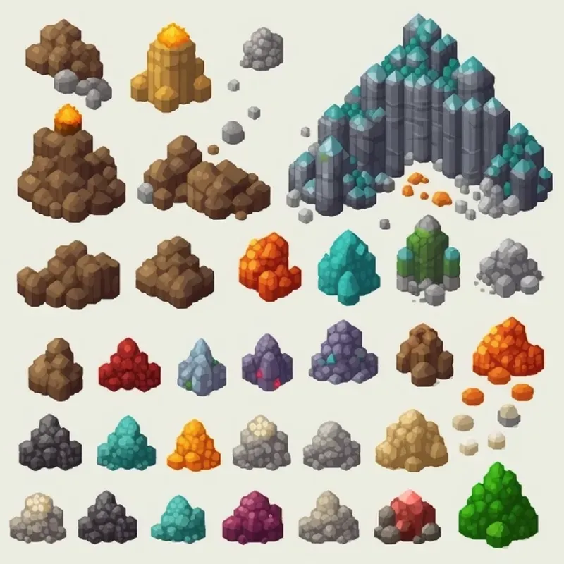 Retro Pixel Asset Sets Midjourney Prompt | PromptBase