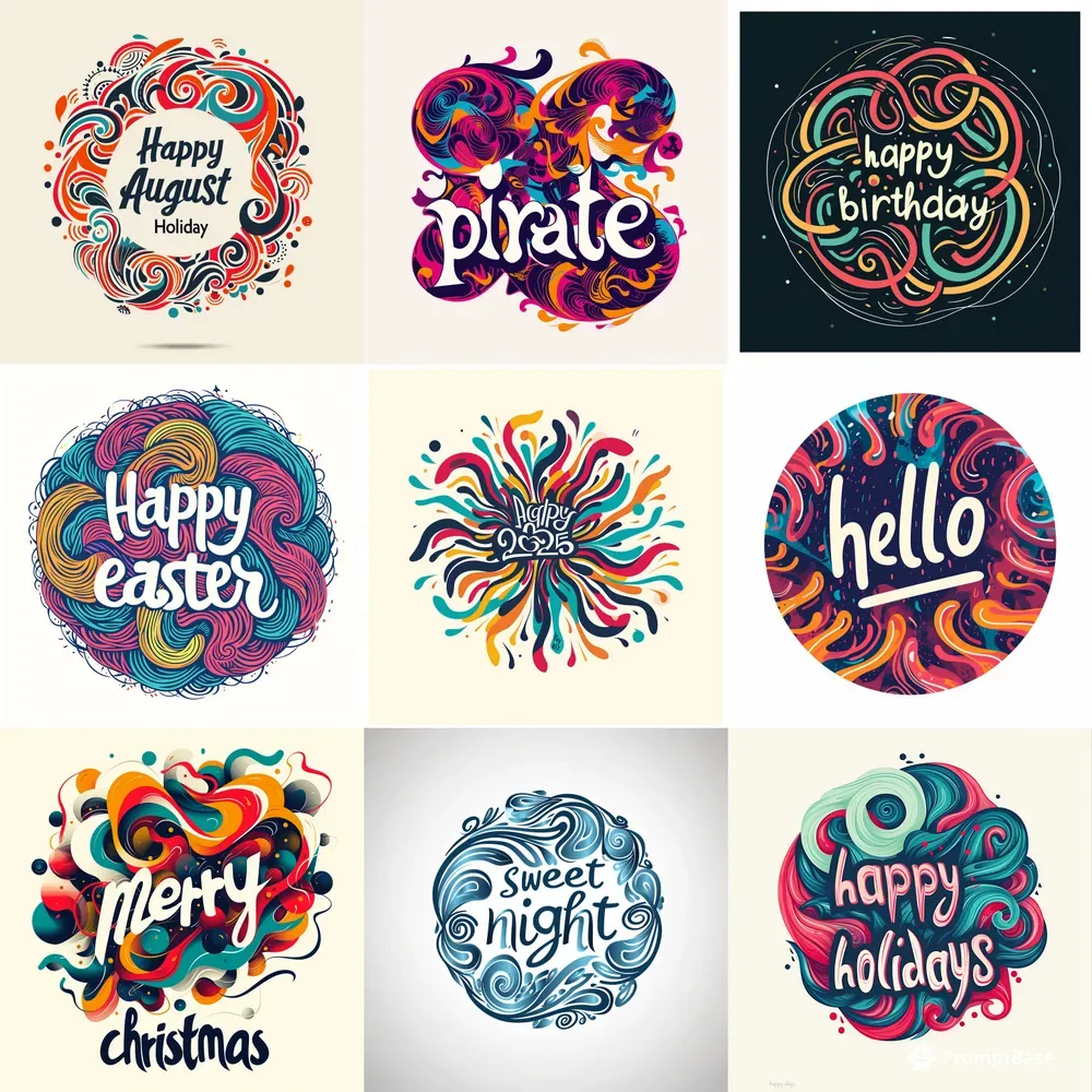 Abstract Style Shapes Logos With Text Midjourney Prompt | PromptBase