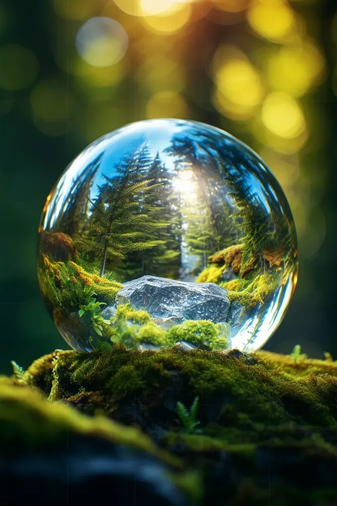 Lens Ball Photography Realistic Sceneries Midjourney Prompt | PromptBase