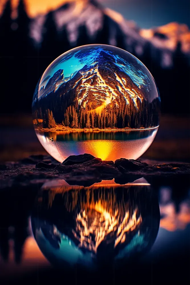 Lens Ball Photography Realistic Sceneries Midjourney Prompt | PromptBase