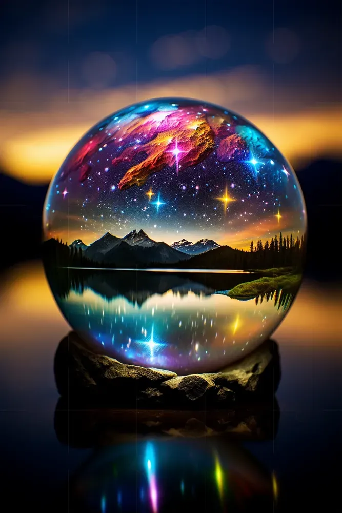 Lens Ball Photography Realistic Sceneries Midjourney Prompt | PromptBase