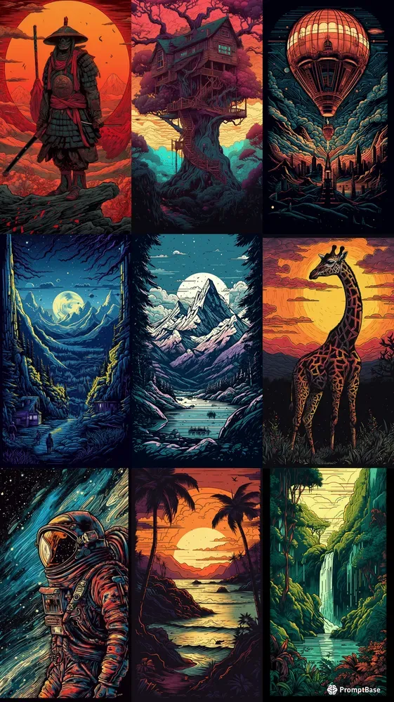 Intricate Line Work Posters Midjourney Prompt | PromptBase