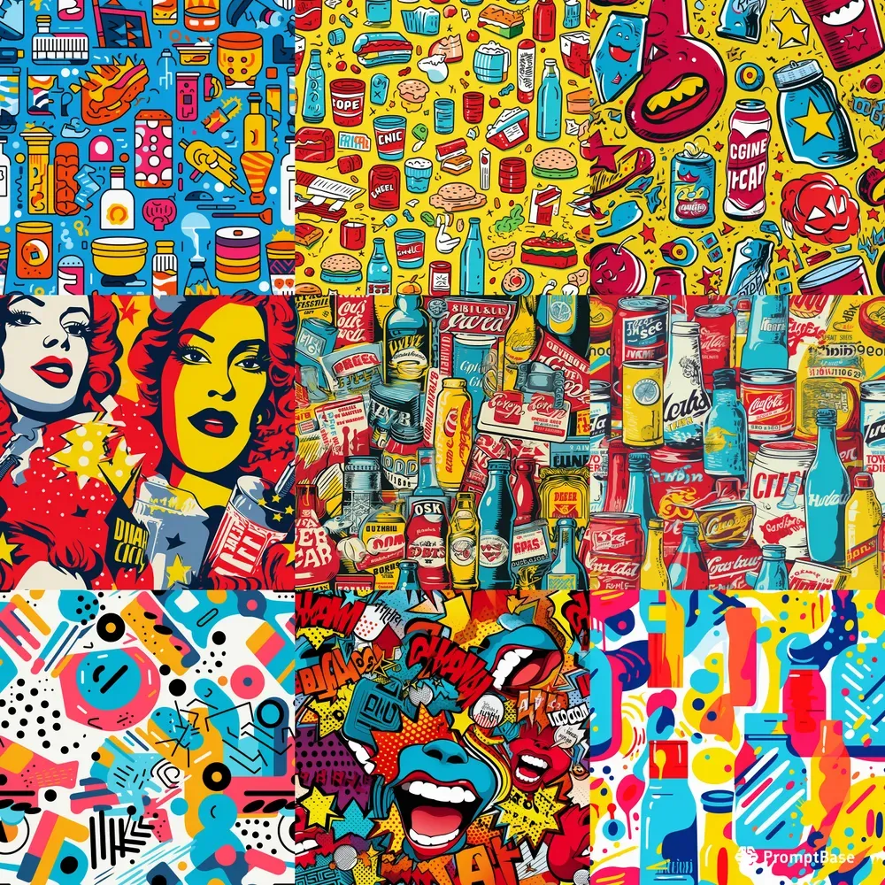 Crazy Pop Art Seamless Patterns Midjourney Prompt | PromptBase