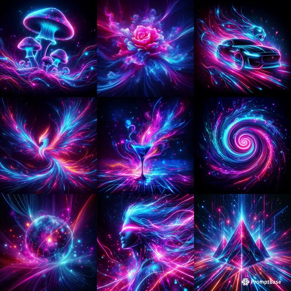 Dynamic Neon Backgrounds DALL·E Prompt | PromptBase