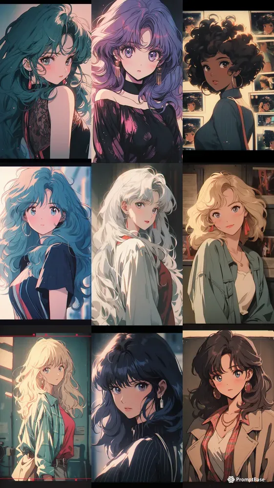 Vintage Anime Girls Midjourney Prompt Promptbase