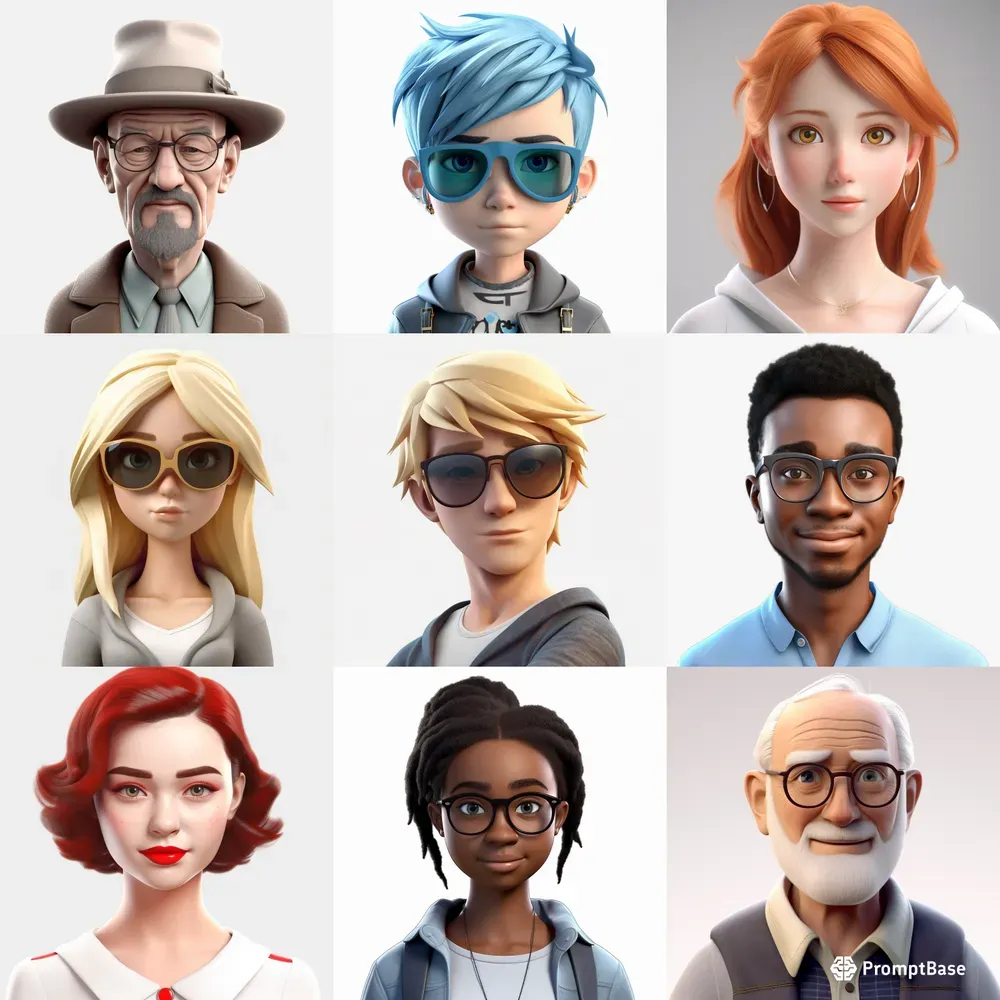 3D Realistic Cartoon Avatars Midjourney Prompt | PromptBase