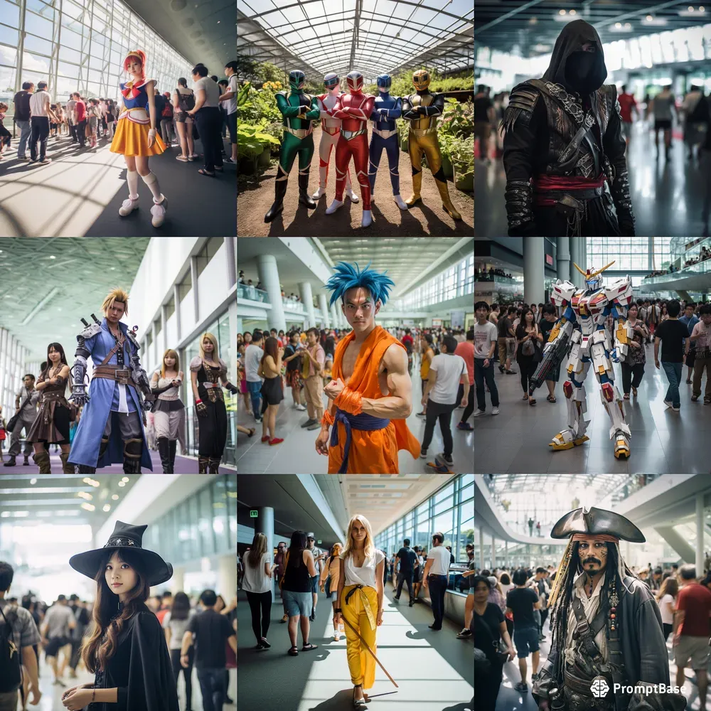 Cosplayers Photographs Midjourney Prompt | PromptBase