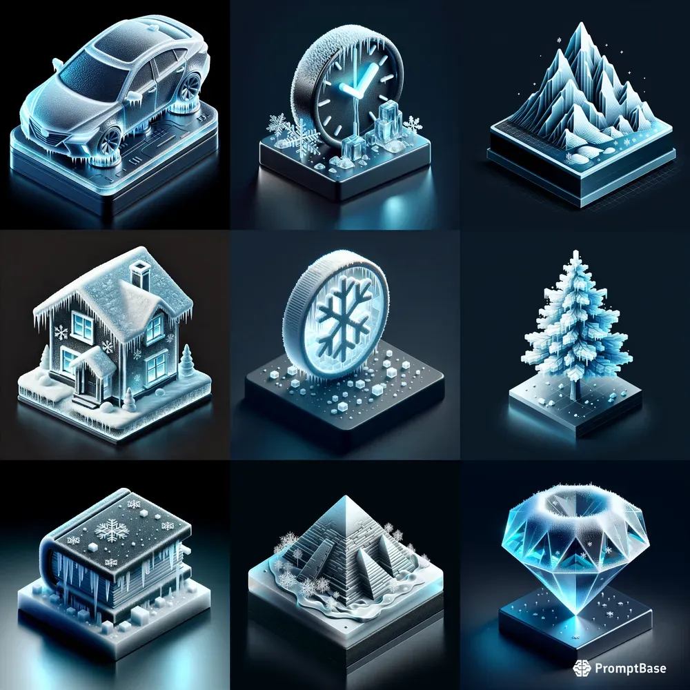 Frozen Isometric 3D Icons DALL·E Prompt | PromptBase