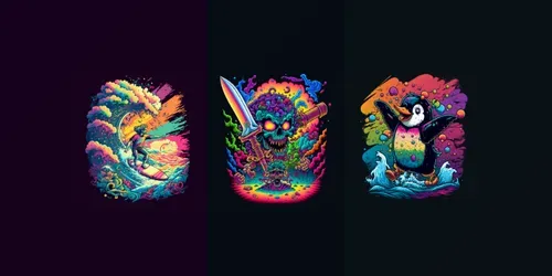 Vibrant Circular T-shirt Designs Midjourney Prompt | PromptBase