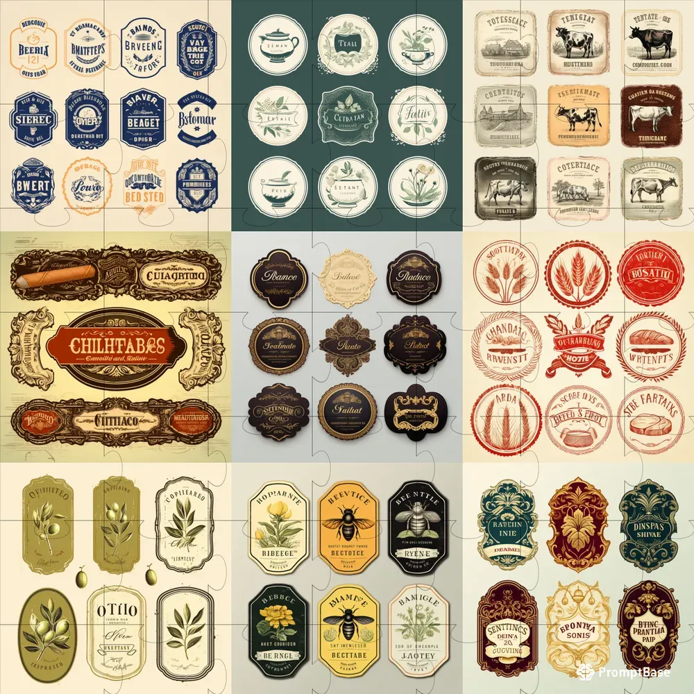 Timeless Labels Vintage Charms Midjourney Prompt | PromptBase