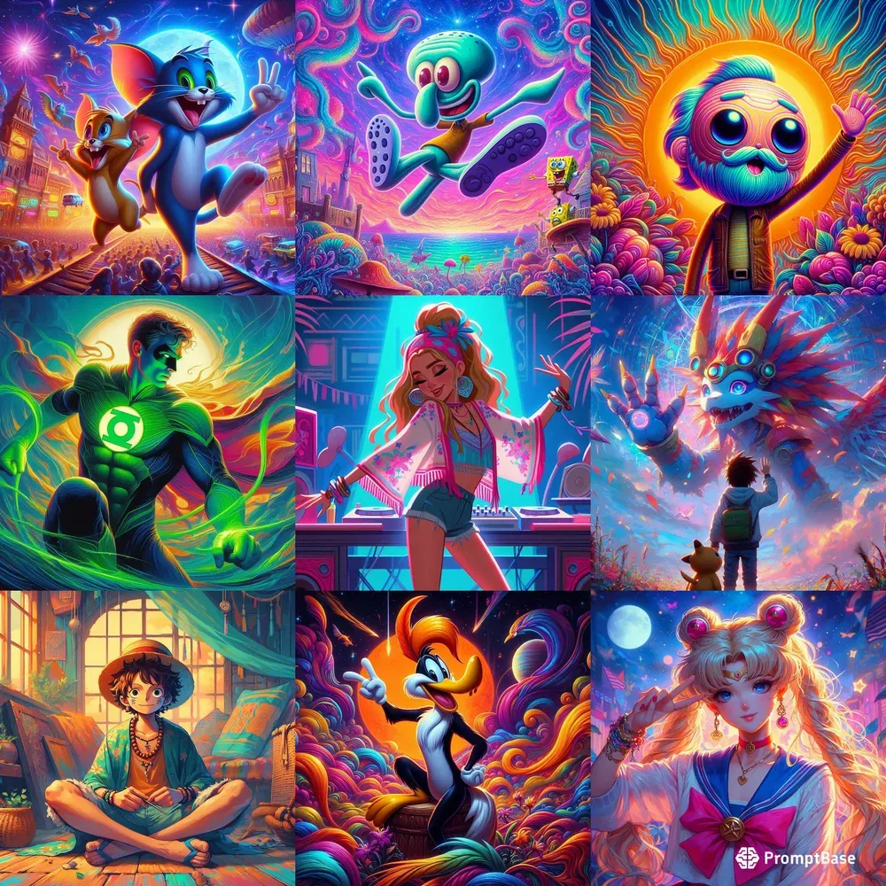 Iconic Character Poses Galore DALL·E Prompt | PromptBase