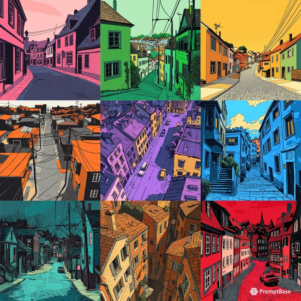 Small Town Patterns Midjourney Prompt | PromptBase