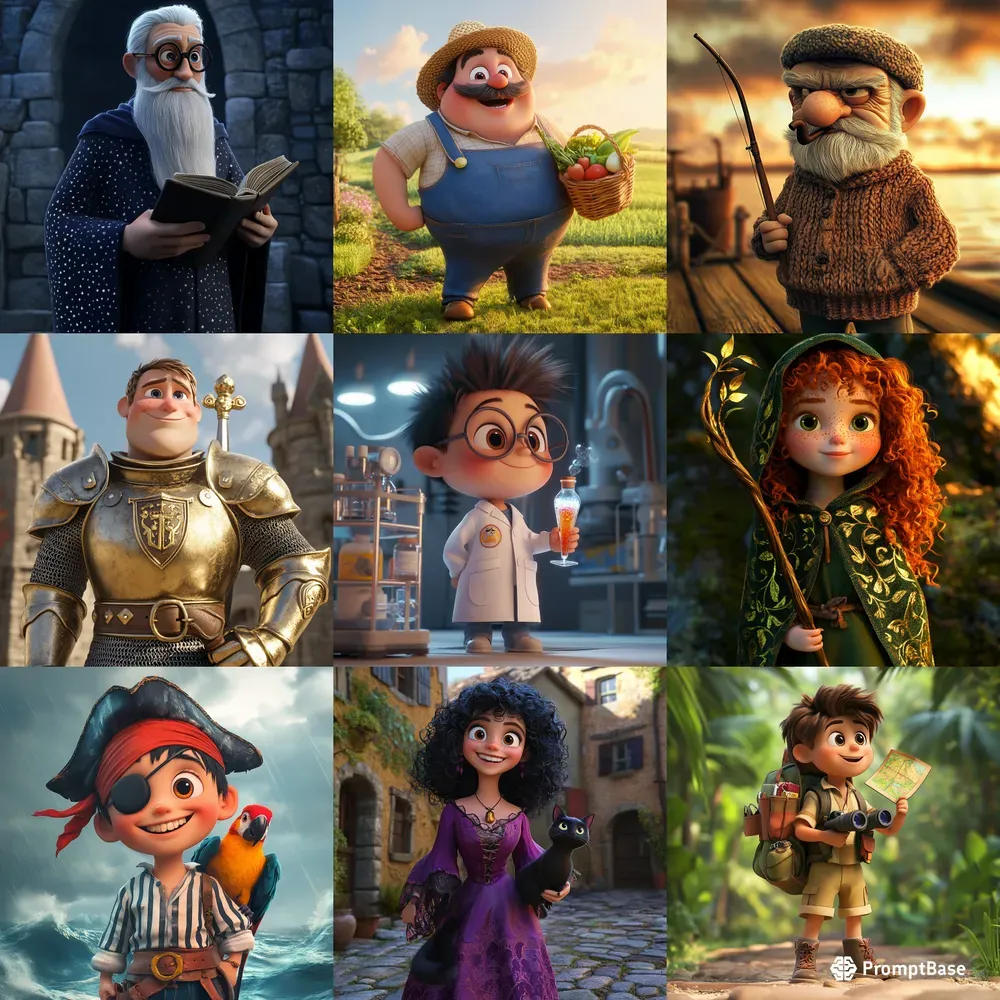 Fantasy Character Animation Style Midjourney Prompt | PromptBase