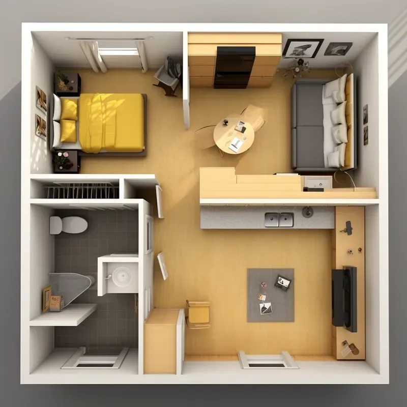 Student Dorm Floor Plans Midjourney Prompt | PromptBase