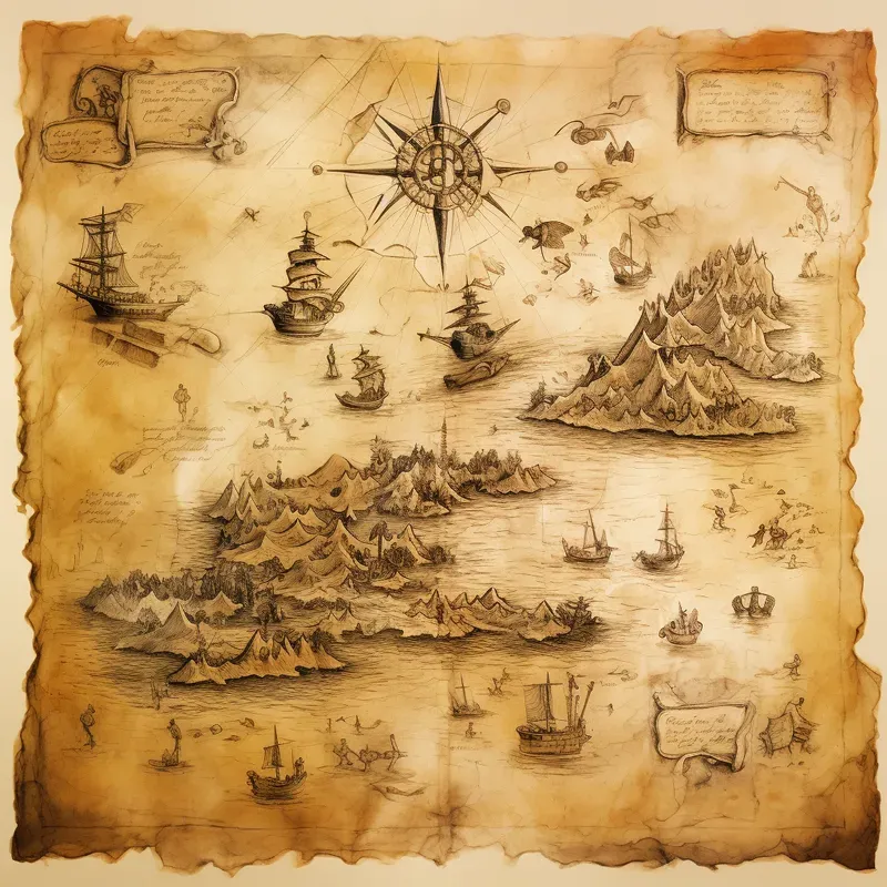 Pirate Treasure Maps Midjourney Prompt | PromptBase