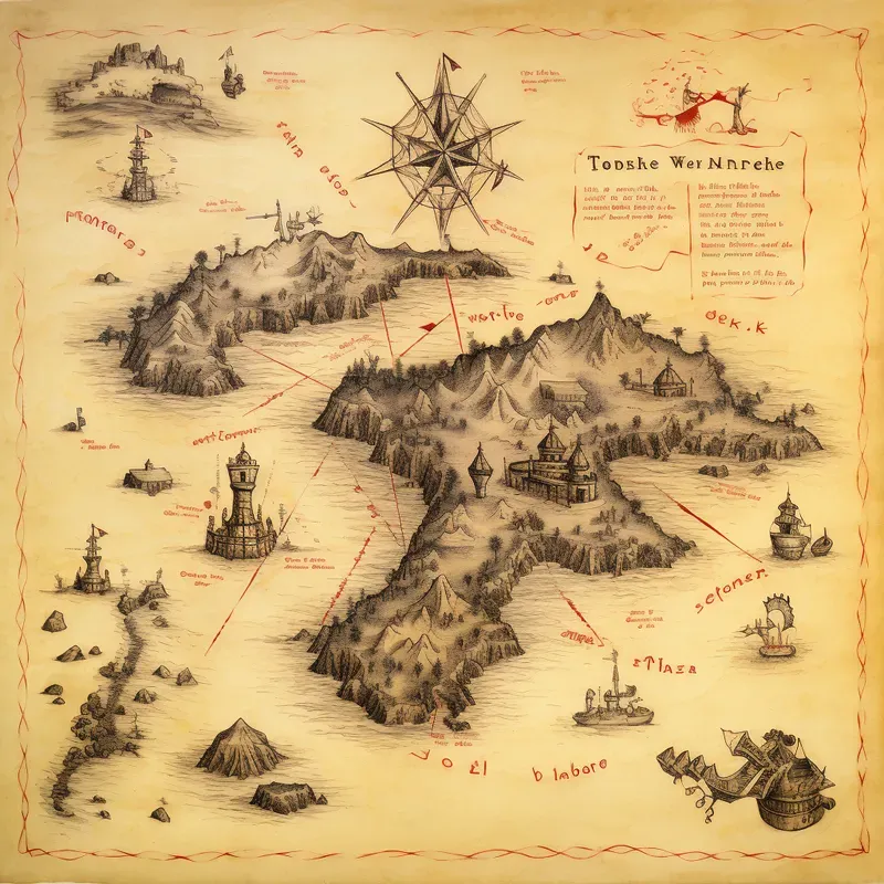 Pirate Treasure Maps Midjourney Prompt | PromptBase