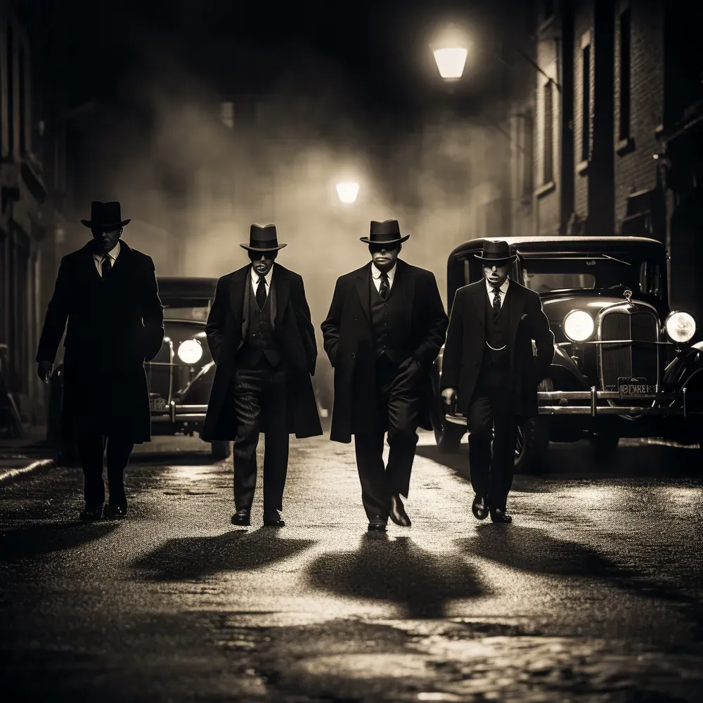 Prohibition Era Gangsters Midjourney Prompt | PromptBase