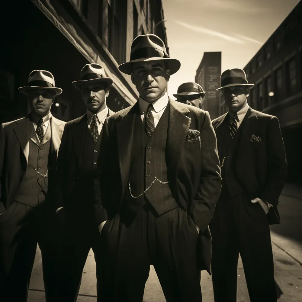Prohibition Era Gangsters Midjourney Prompt | PromptBase