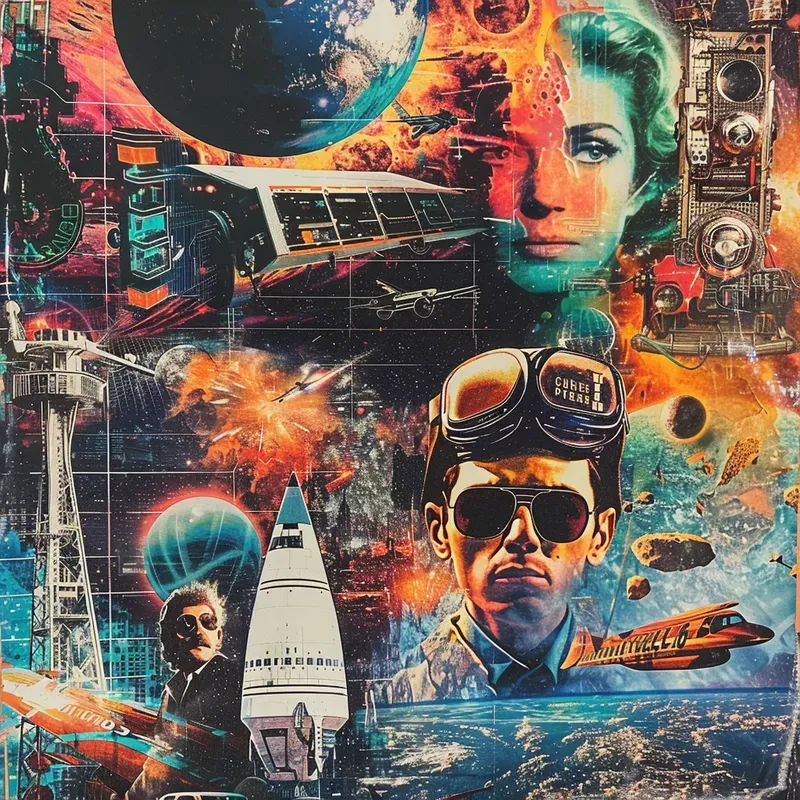 Retrofuturistic Collages Midjourney Prompt | PromptBase