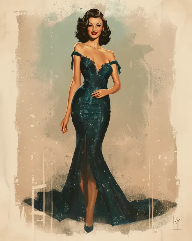 Vintage Pinup Girl Paintings Midjourney Prompt | PromptBase