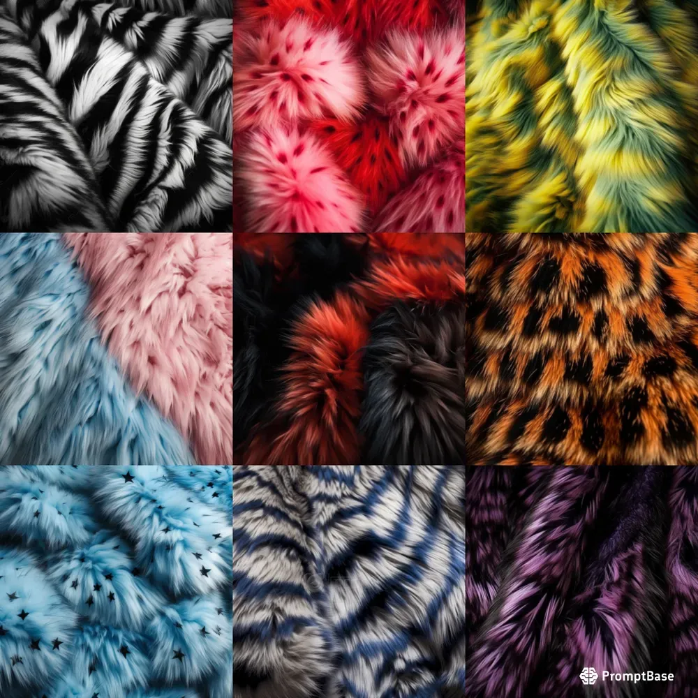 Soft Fluffy Colorful Fur Designs Midjourney Prompt | PromptBase