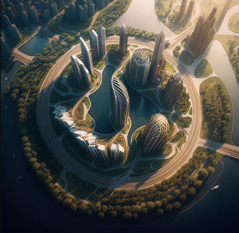 Aerial Perspective Views Of Design Midjourney Prompt | PromptBase