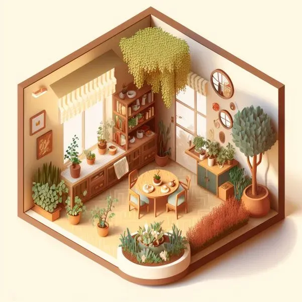 Cozy Isometric Rooms Midjourney Prompt | PromptBase