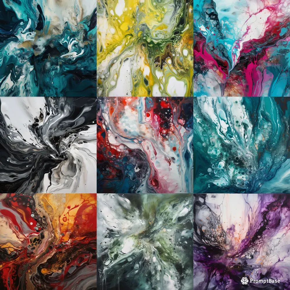 Abstract Acrylic Pour Paintings Midjourney Prompt | PromptBase