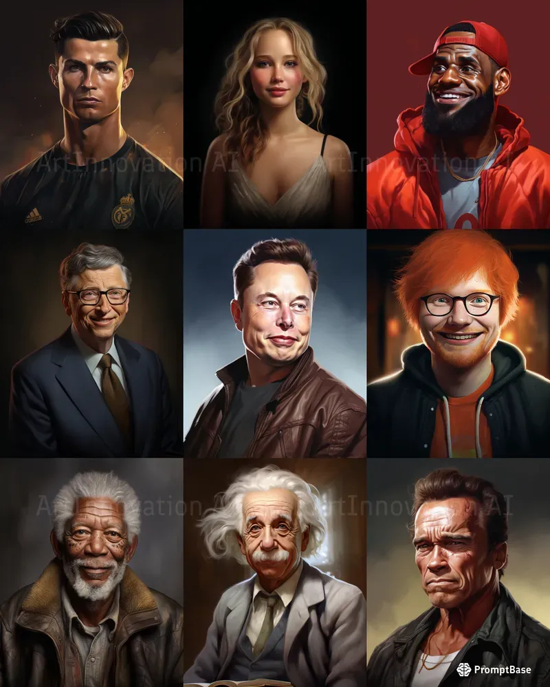Famous People Illustrations Midjourney Prompt | PromptBase