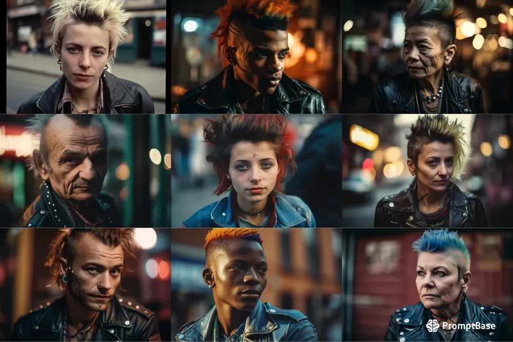 Realistic Punk Portraits Midjourney Prompt | PromptBase