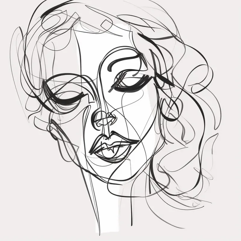 Customizable Continuous Line Art Doodles Midjourney Prompt | PromptBase