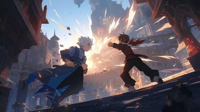 Anime Fight Scenes Midjourney Prompt | PromptBase