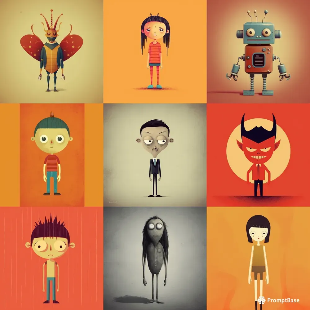 Grotesque Characters Midjourney Prompt | PromptBase