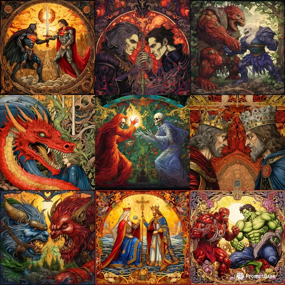 Medieval Cards Confrontation Middle Ages Midjourney Prompt | PromptBase