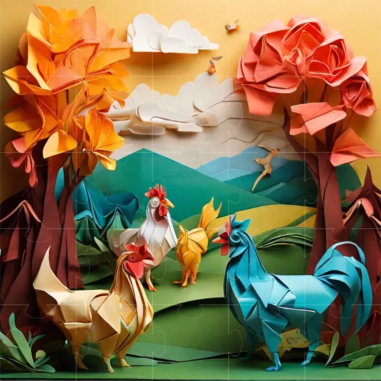 Origami Wildlife Scenes Leonardo Ai Prompt | PromptBase