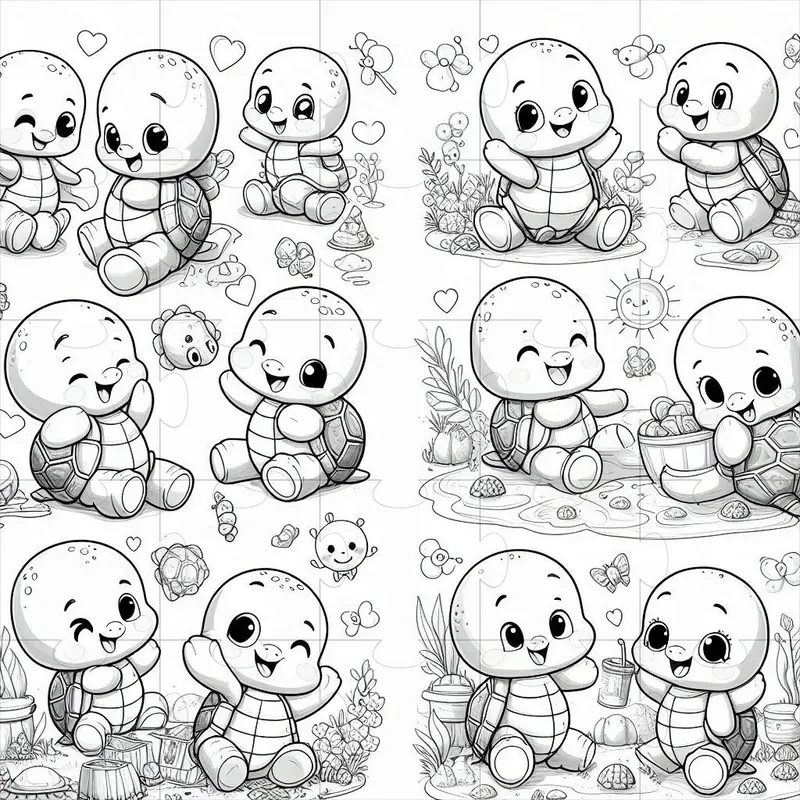 Playful Cartoon Animal Coloring Pages DALL·E Prompt | PromptBase
