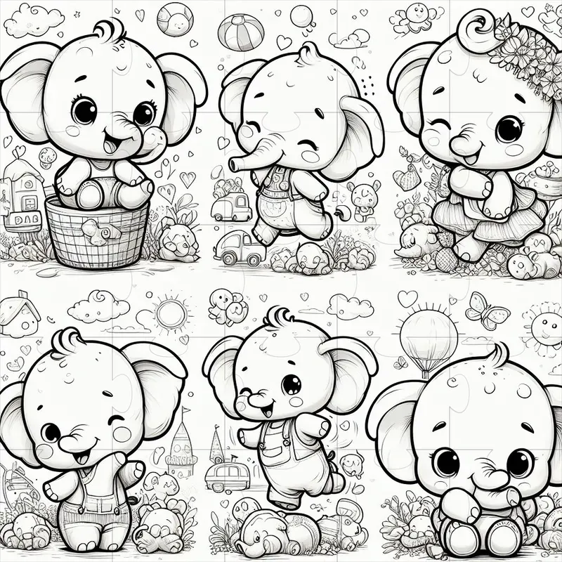 Playful Cartoon Animal Coloring Pages DALL·E Prompt | PromptBase