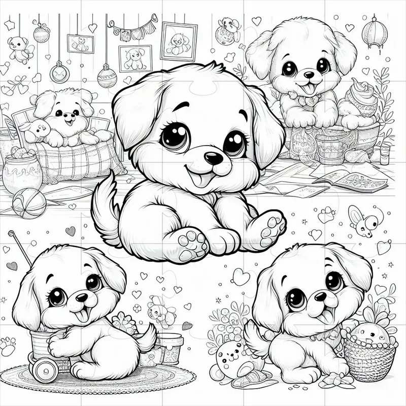 Playful Cartoon Animal Coloring Pages DALL·E Prompt | PromptBase