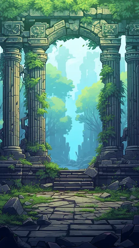 Mobile Game Pixel Art Backgrounds Midjourney Prompt | PromptBase
