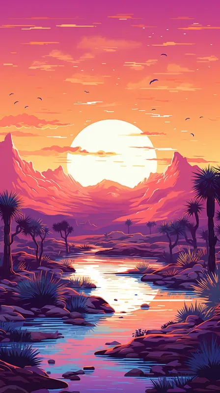 Mobile Game Pixel Art Backgrounds Midjourney Prompt | PromptBase