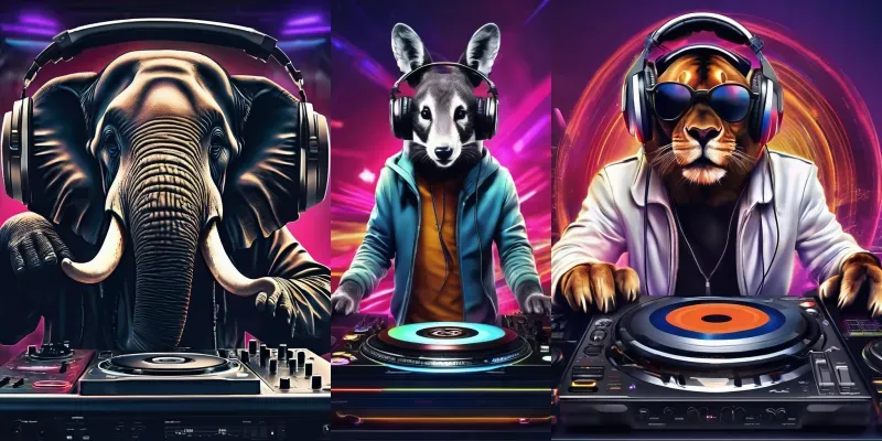 Club Dj Animals Stable Diffusion Prompt | PromptBase