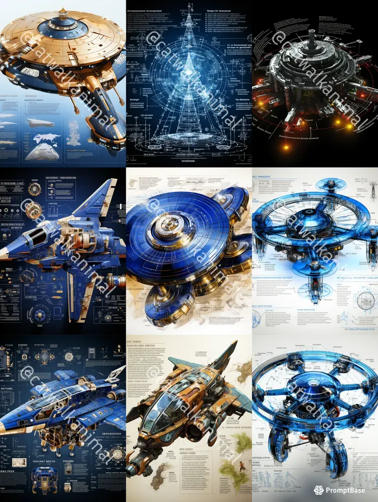 23rd Century Starship Schematics Midjourney Prompt | PromptBase