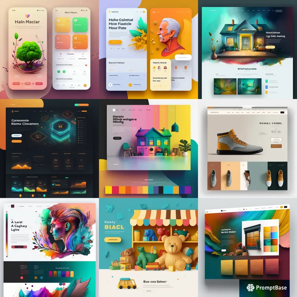 Creative Sample Website Templates Midjourney Prompt | PromptBase