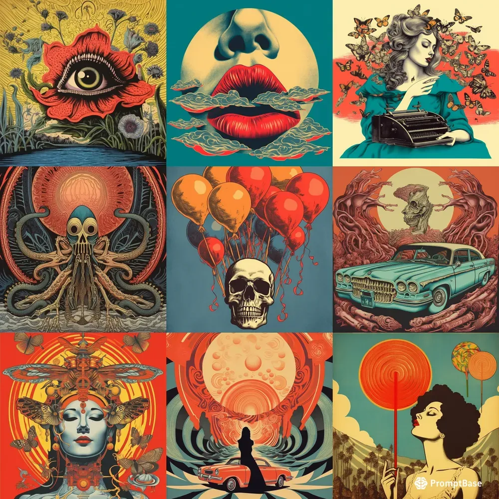 Vintage Surreal Art Prints Midjourney Prompt | PromptBase